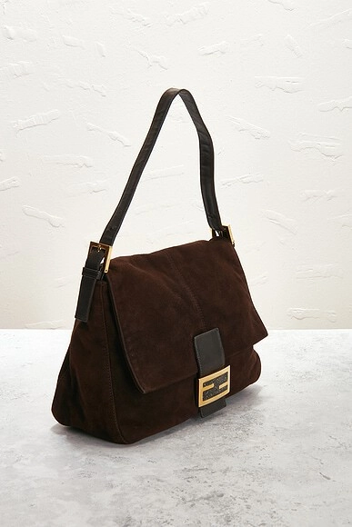 Fendi Vintage Suede Mama Baguette Shoulder Bag