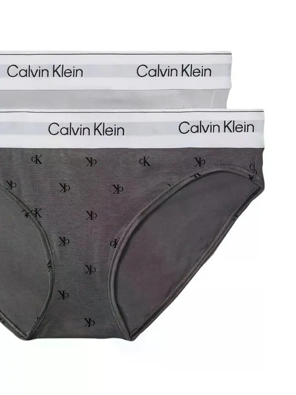 Calvin Klein Logo-waistband Monogram-print Briefs