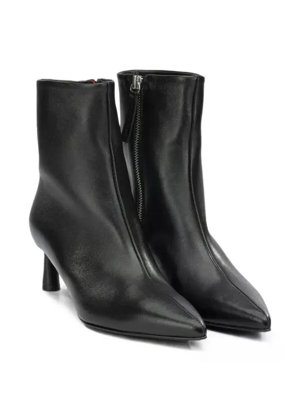 HALMANERA Pointed-toe Leather Ankle Boots