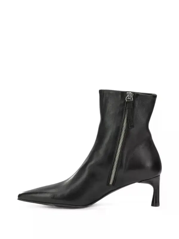 HALMANERA Pointed-toe Leather Ankle Boots