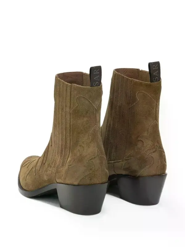 Sartore Embroidered Western Ankle Boots