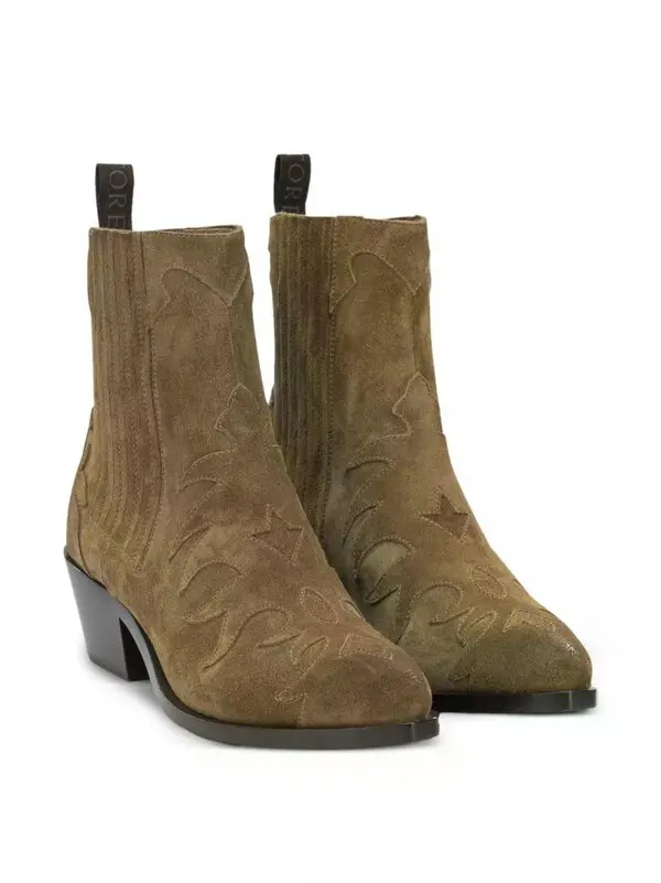 Sartore Embroidered Western Ankle Boots