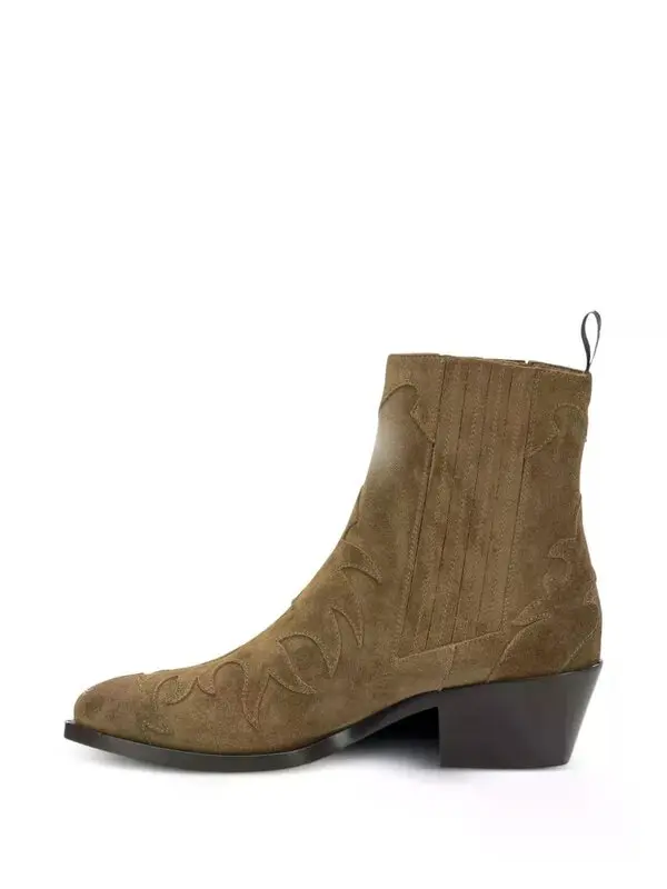 Sartore Embroidered Western Ankle Boots