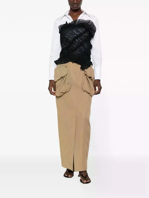 Viktor & Rolf Pleated-pocket Maxi Skirt
