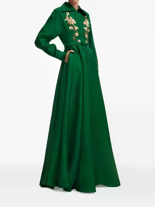 LEO LIN Josephine Floral-embellished Maxi Dress