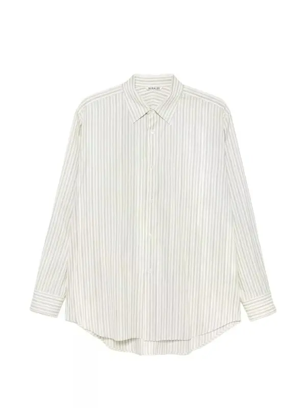 Auralee Striped Long-sleeve Shirt - Neutrals