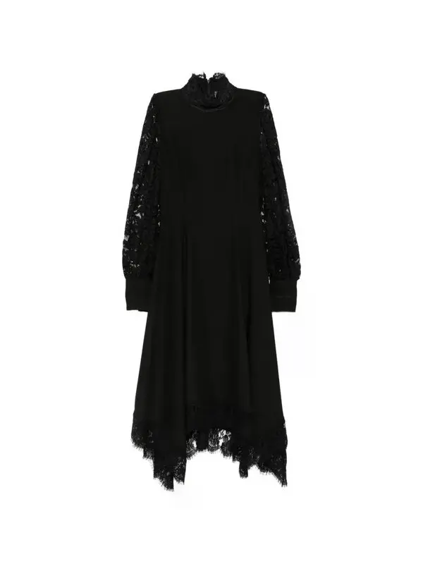ERMANNO FIRENZE Lace-panelled Asymmetric Dress