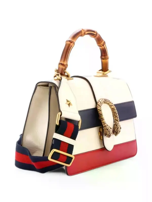 Gucci Dionysus Bamboo Top Handle Bag Colorblock Leather Medium Satchel
