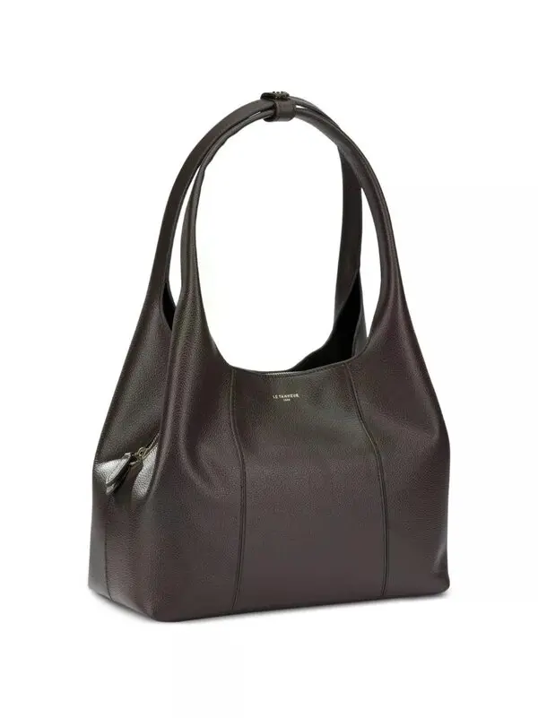 LE TANNEUR Grained Leather Shoulder Bag - Brown