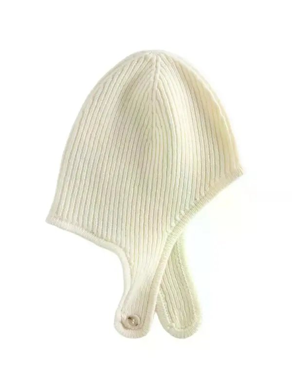 MAISON MARGIELA Ribbed-knit Button-fastening Beanie Hat