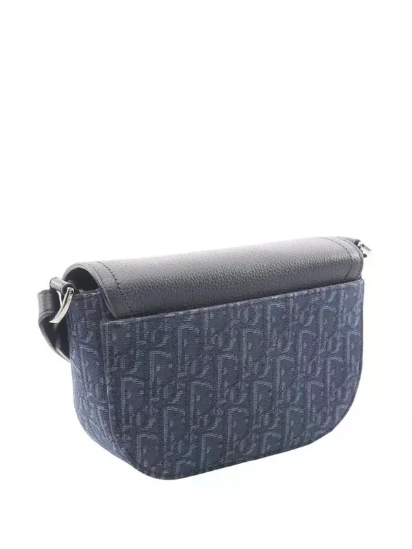 Dior Mini Oblique Canvas Saddle Buckle Messenger Cross Body Bag