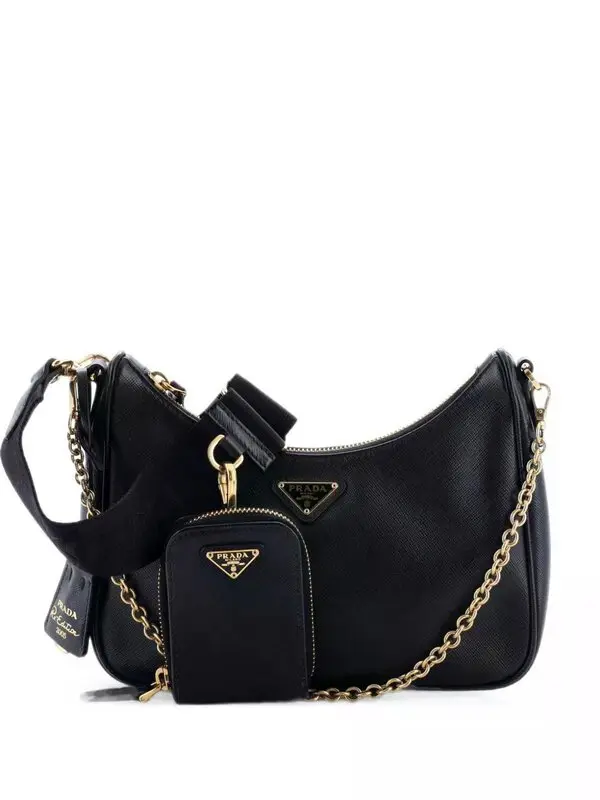 Prada Re-edition 2005 Saffiano Leather Small Crossbody Bag - Black
