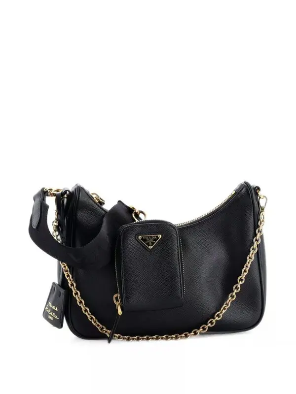 Prada Re-edition 2005 Saffiano Leather Small Crossbody Bag - Black
