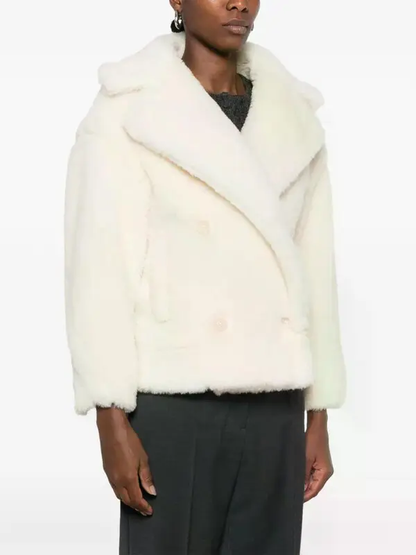 Max Mara Double-breasted Faux-fur Jacket