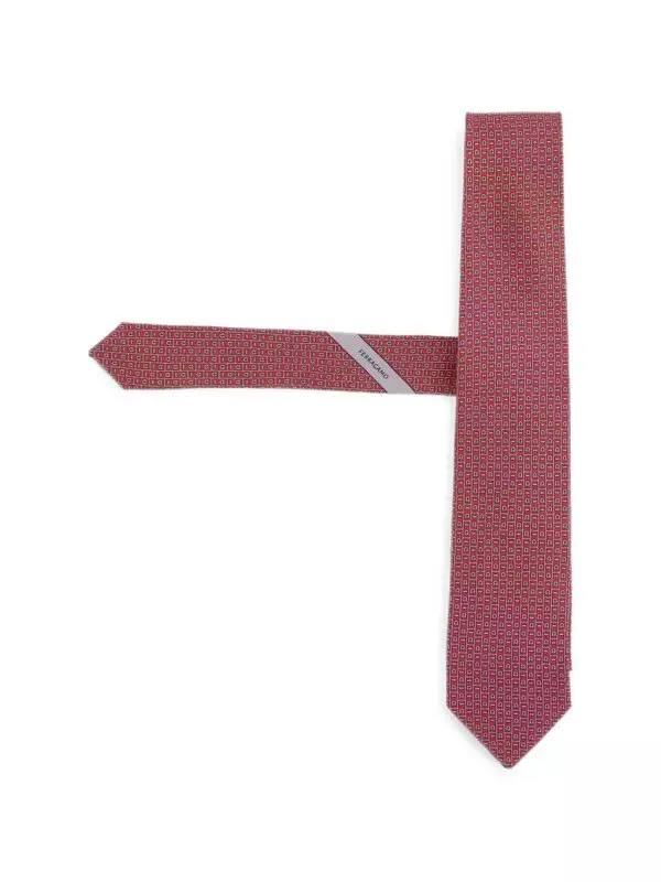 FERRAGAMO Gancini-pattern Silk Tie