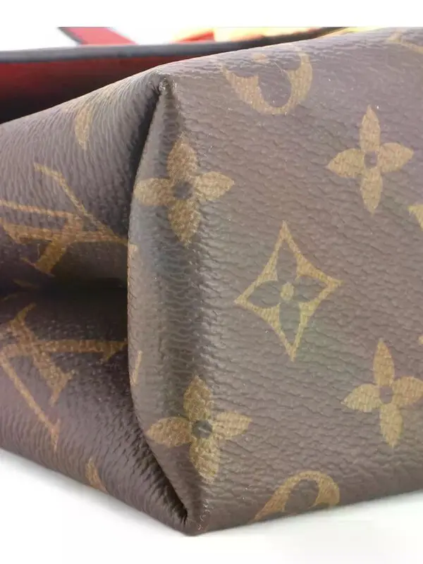 LOUIS VUITTON Locky Handbag Monogram Canvas With Leather Bb Satchel - Red