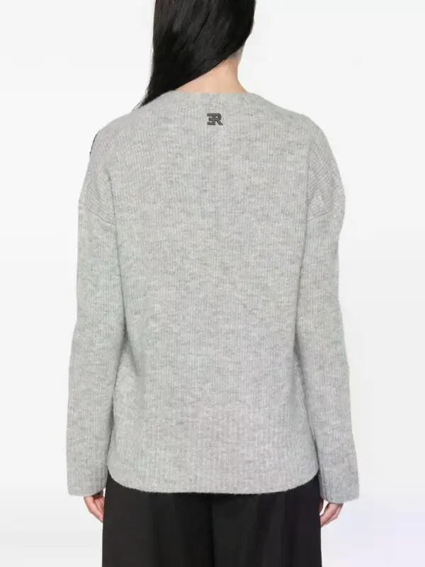 ERMANNO FIRENZE Floral Embroidered V-neck Sweater