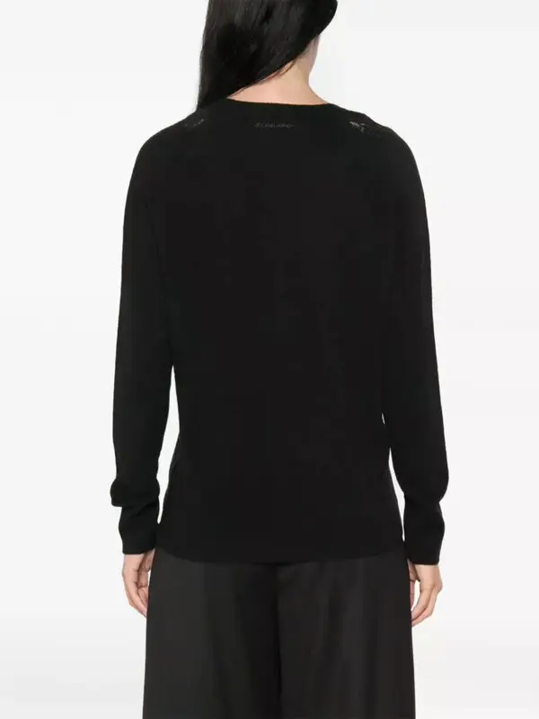 ERMANNO FIRENZE Lace-panelled V-neck Sweater