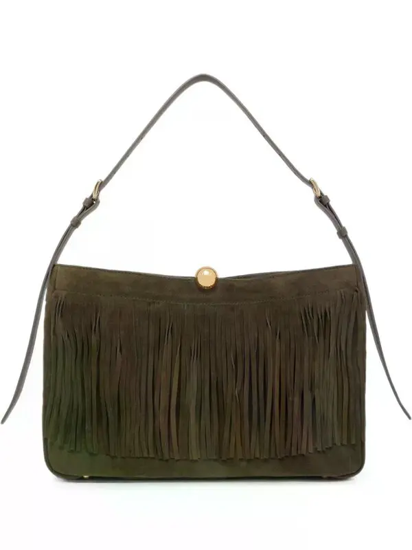 Furla Large Sfera Soft Fringe-detail Shoulder Bag - Green