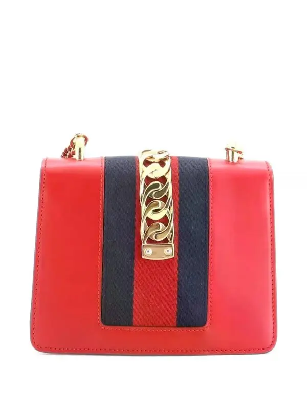 Gucci Sylvie Chain Shoulder Bag Leather Mini Crossbody Bag