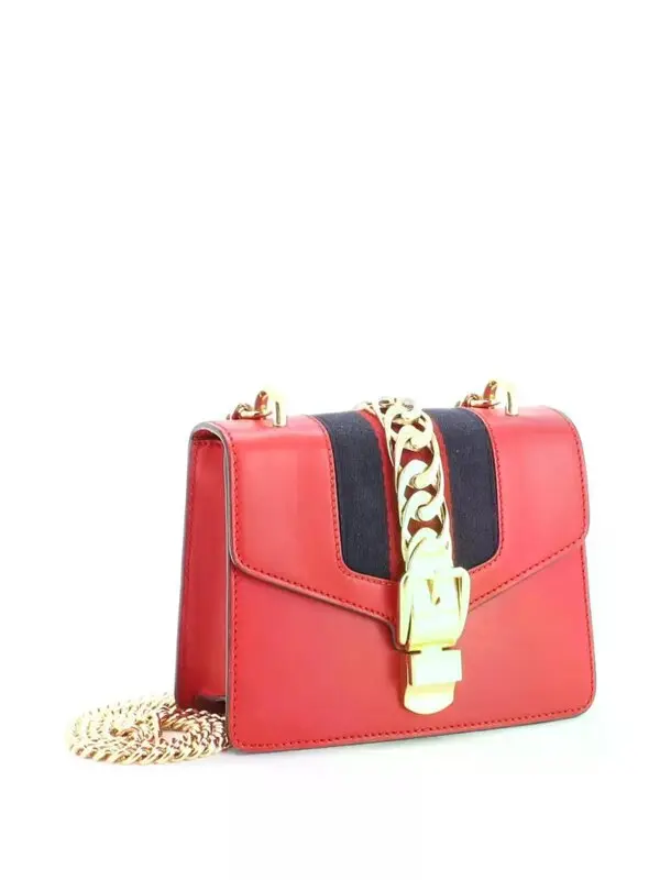Gucci Sylvie Chain Shoulder Bag Leather Mini Crossbody Bag