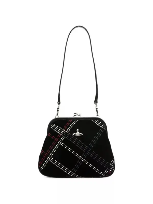 VIVIENNE WESTWOOD Orb-plaque Check-pattern Clutch Bag
