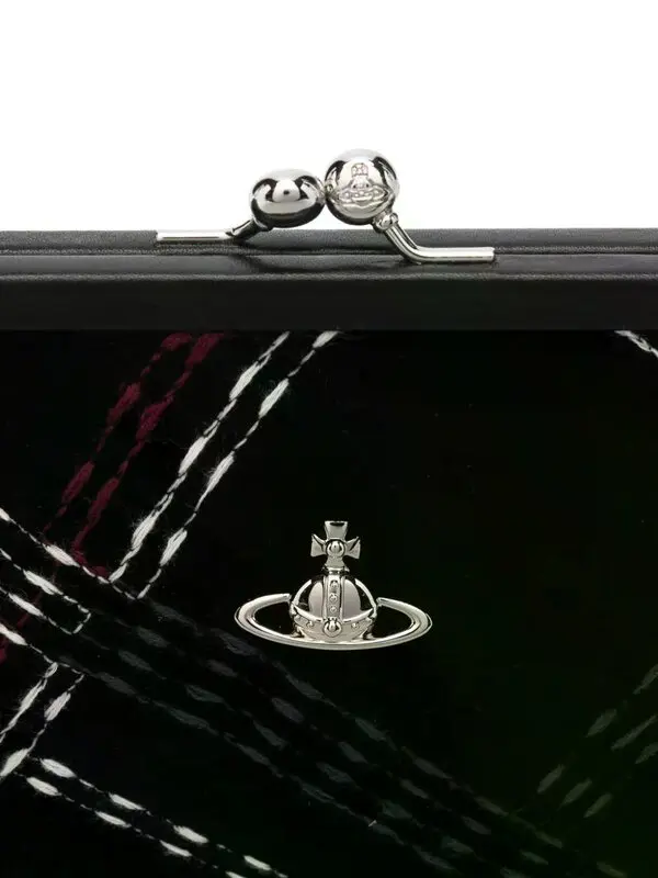 VIVIENNE WESTWOOD Check-pattern Velvet Clutch Bag