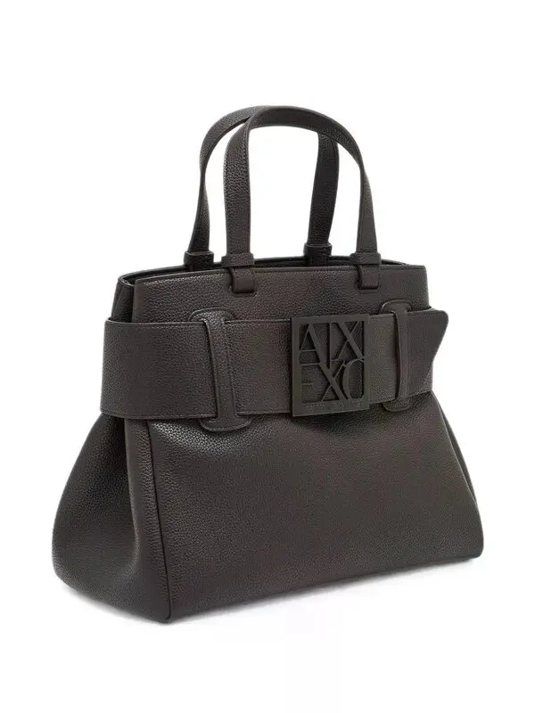 Armani Exchange Logo-plaque Grained Tote Bag