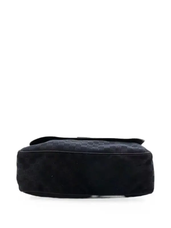 Gucci Web Strap Flap Messenger Gg Canvas Medium Crossbody Bag