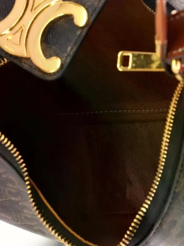 Celine Ava Triomphe Coated Canvas Shoulder Bag