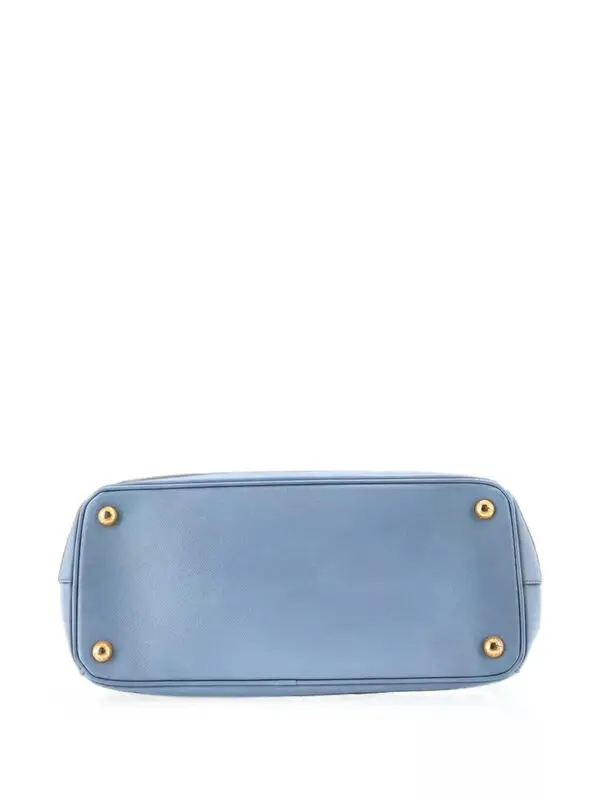 Prada Double Zip Lux Saffiano Leather Small Tote Bag
