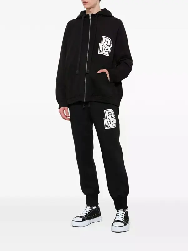 Noir Kei Ninomiya Zip-up Logo-print Hoodie