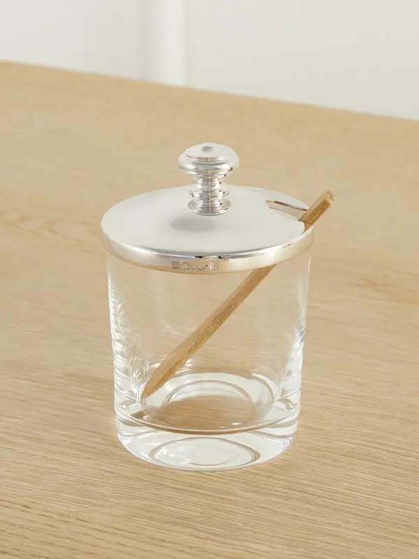 Christofle Albi -plated And Crystal Mustard Jar - Silver