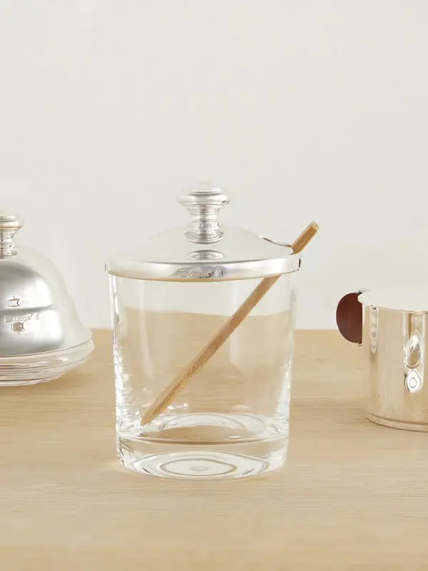 Christofle Albi -plated And Crystal Mustard Jar