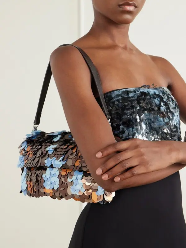 Staud Timmy Sequin-embellished Shoulder Bag