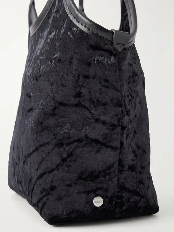 VALESQUE Cami Small Leather-trimmed Velvet Shoulder Bag