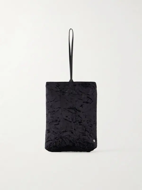 VALESQUE Bundle Leather-trimmed Velvet Clutch
