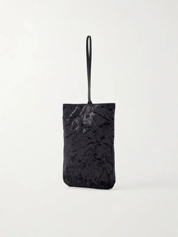 VALESQUE Bundle Leather-trimmed Velvet Clutch