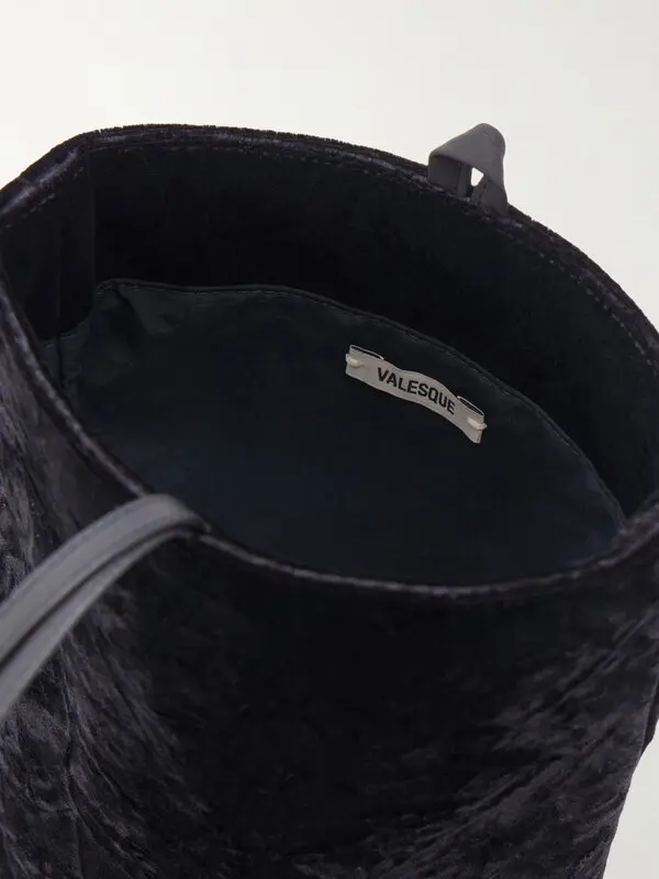 VALESQUE Bundle Leather-trimmed Velvet Clutch