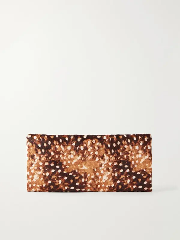 Staud Muse Animal-print Calf Hair Clutch