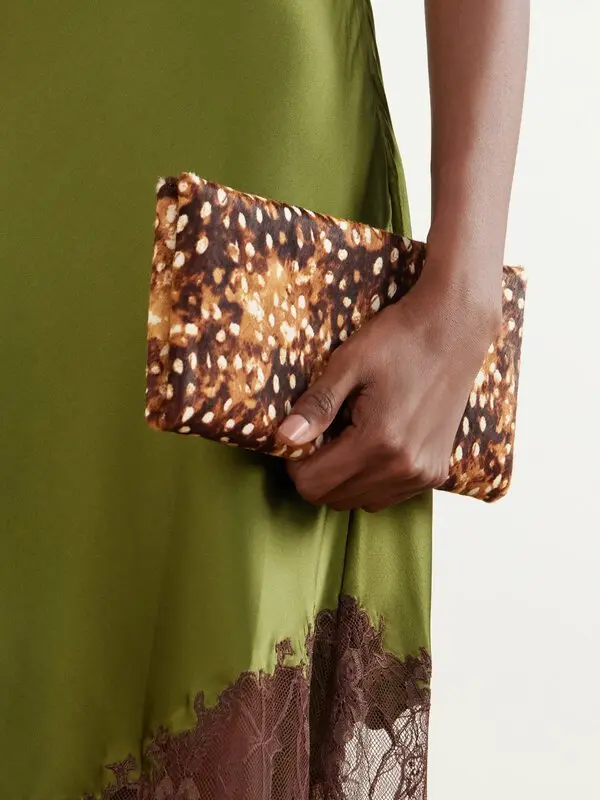 Staud Muse Animal-print Calf Hair Clutch