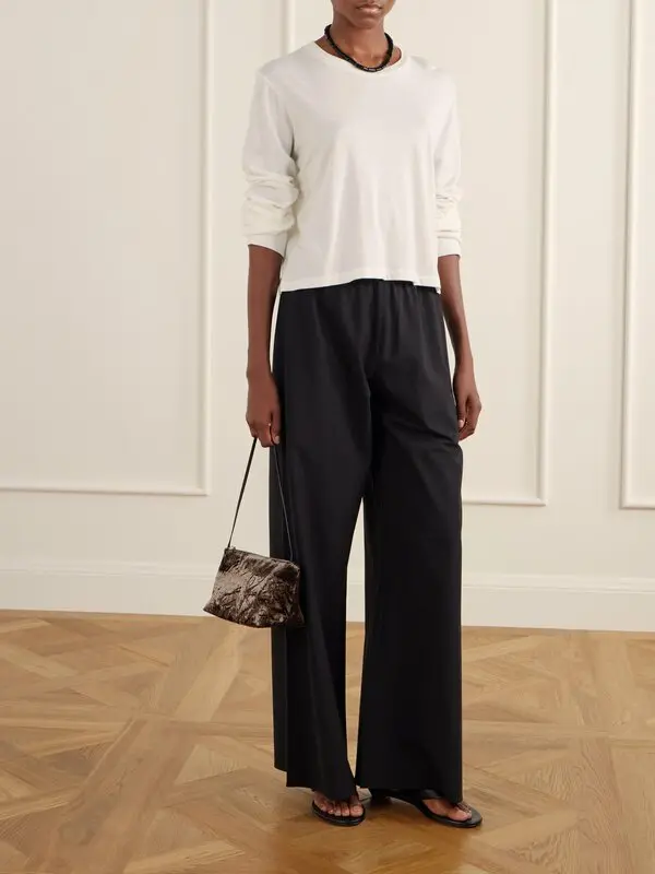 LA LIGNE Colby Cotton-poplin Wide-leg Trousers