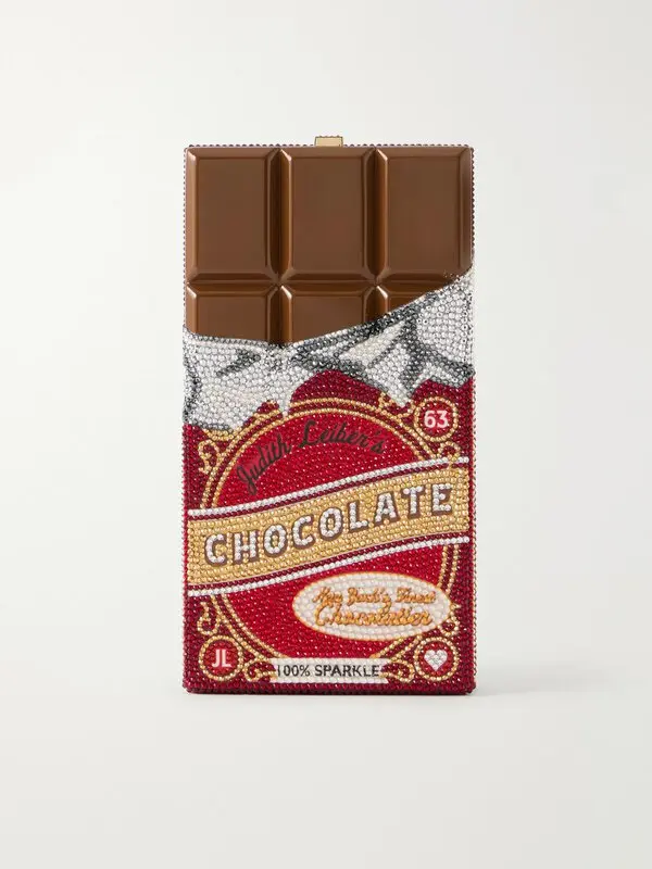 Judith Leiber Milk Chocolate Crystal-embellished Clutch