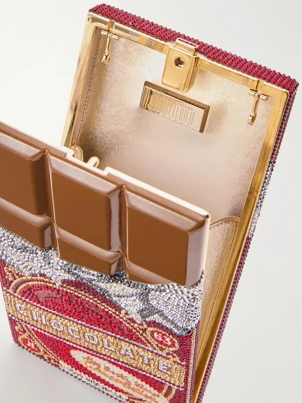 Judith Leiber Milk Chocolate Crystal-embellished Clutch