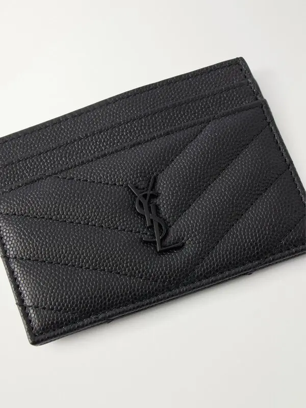Saint Laurent Cassandre Matelassé Textured-leather Cardholder