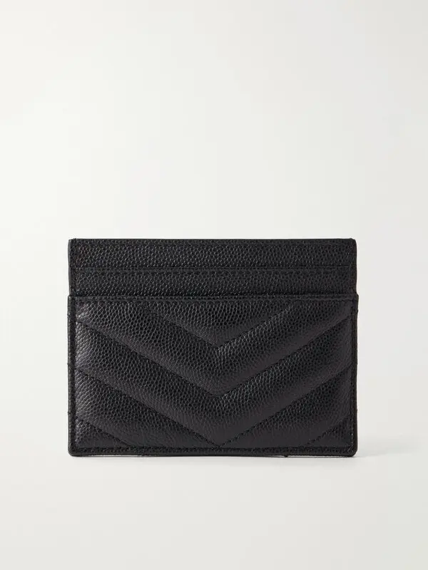 Saint Laurent Cassandre Matelassé Textured-leather Cardholder