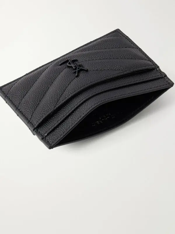 Saint Laurent Cassandre Matelassé Textured-leather Cardholder