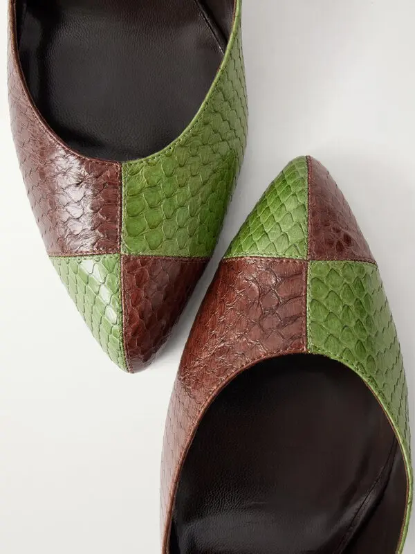 HERBERT LEVINE Hidden Ambition 95 Snake Leather Mules