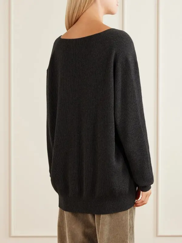 THE ROW Phef Cotton And Cashmere-blend Sweater