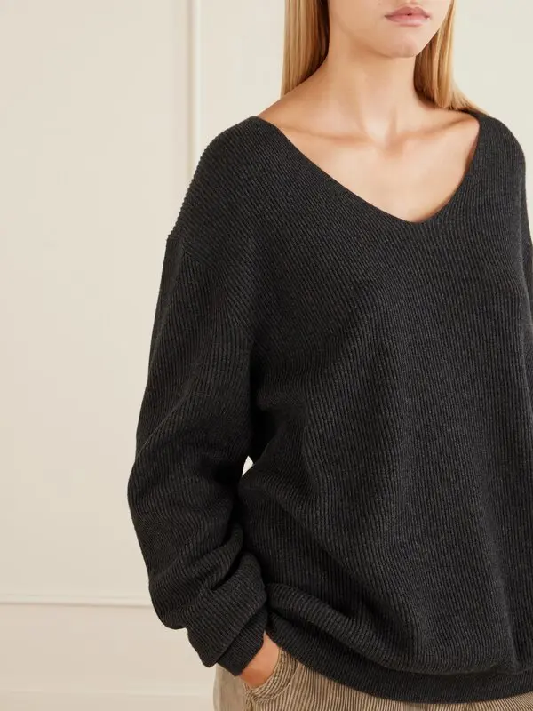 THE ROW Phef Cotton And Cashmere-blend Sweater